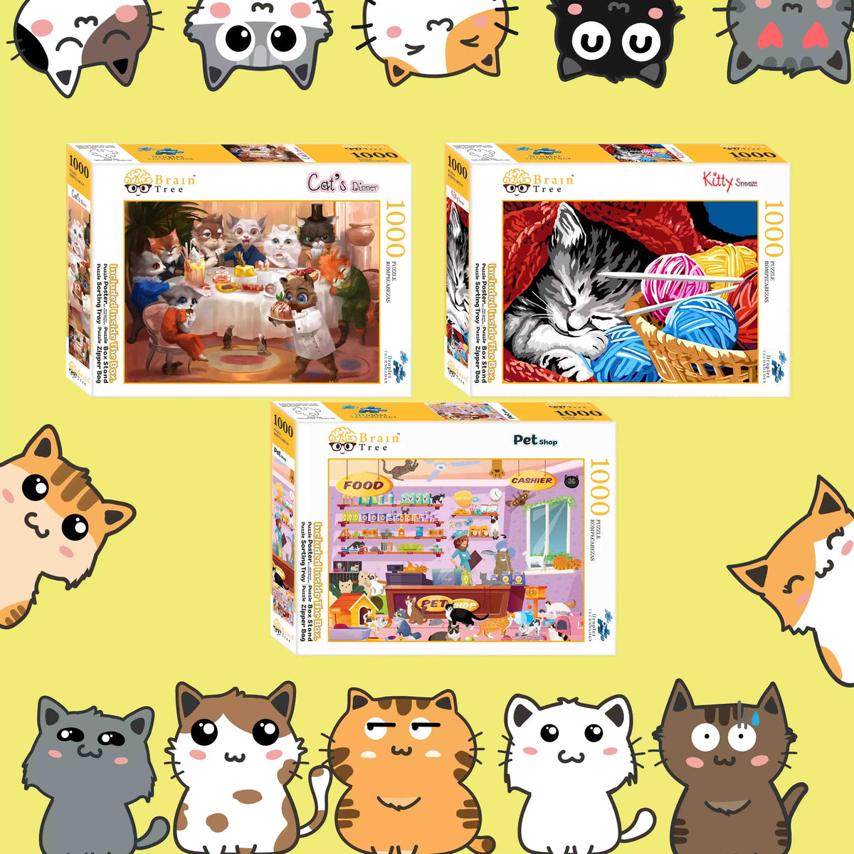 Buy Cat Puzzles for Adults Online | Brain Tree Games