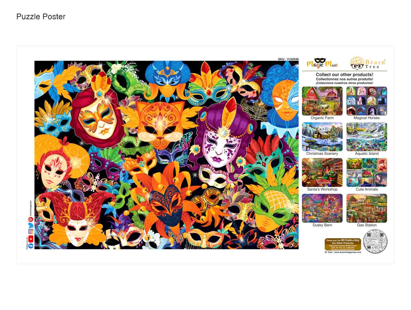 Magic Mask Puzzles, 1000 Piece Magic Mask Jigsaw Puzzles
