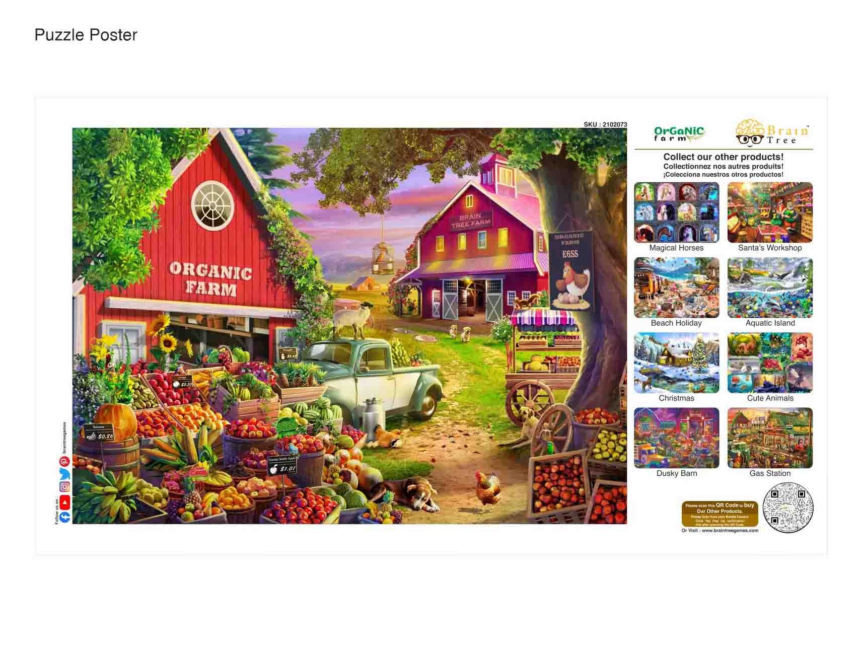 Organic Farm Puzzles, 1000 Piece Organic Farm Jigsaw Puzzles